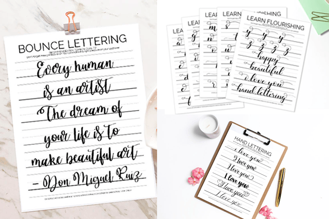 Modern Calligraphy Practice Sheets PDF Free Download